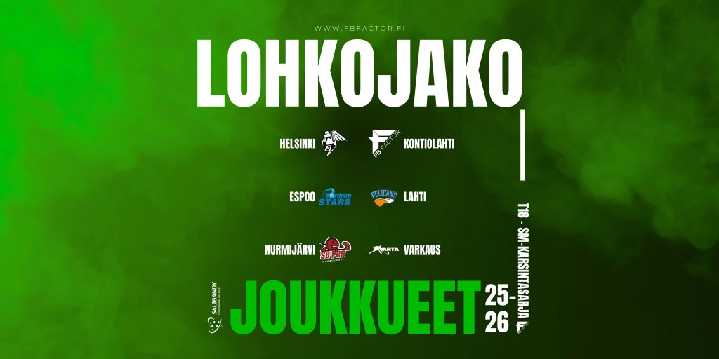 T18 SM-karsintojen lohkojaot on julkaistu. - FB Factor